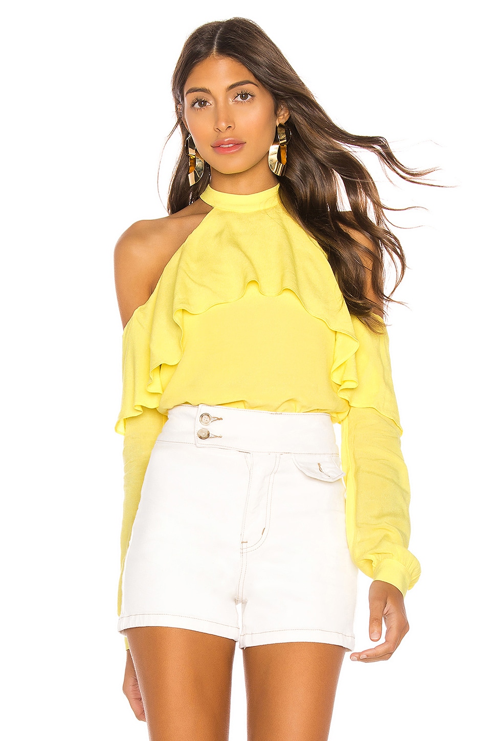L'Academie The Helena Blouse in Pale Yellow | REVOLVE