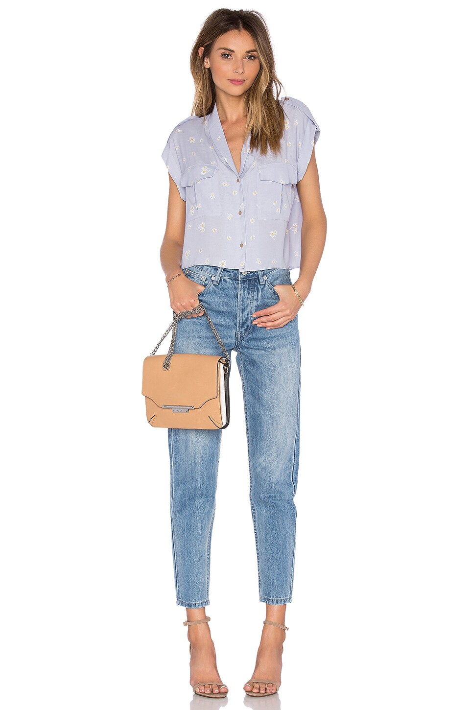 L'Academie The Safari Crop Blouse in Daisy | REVOLVE