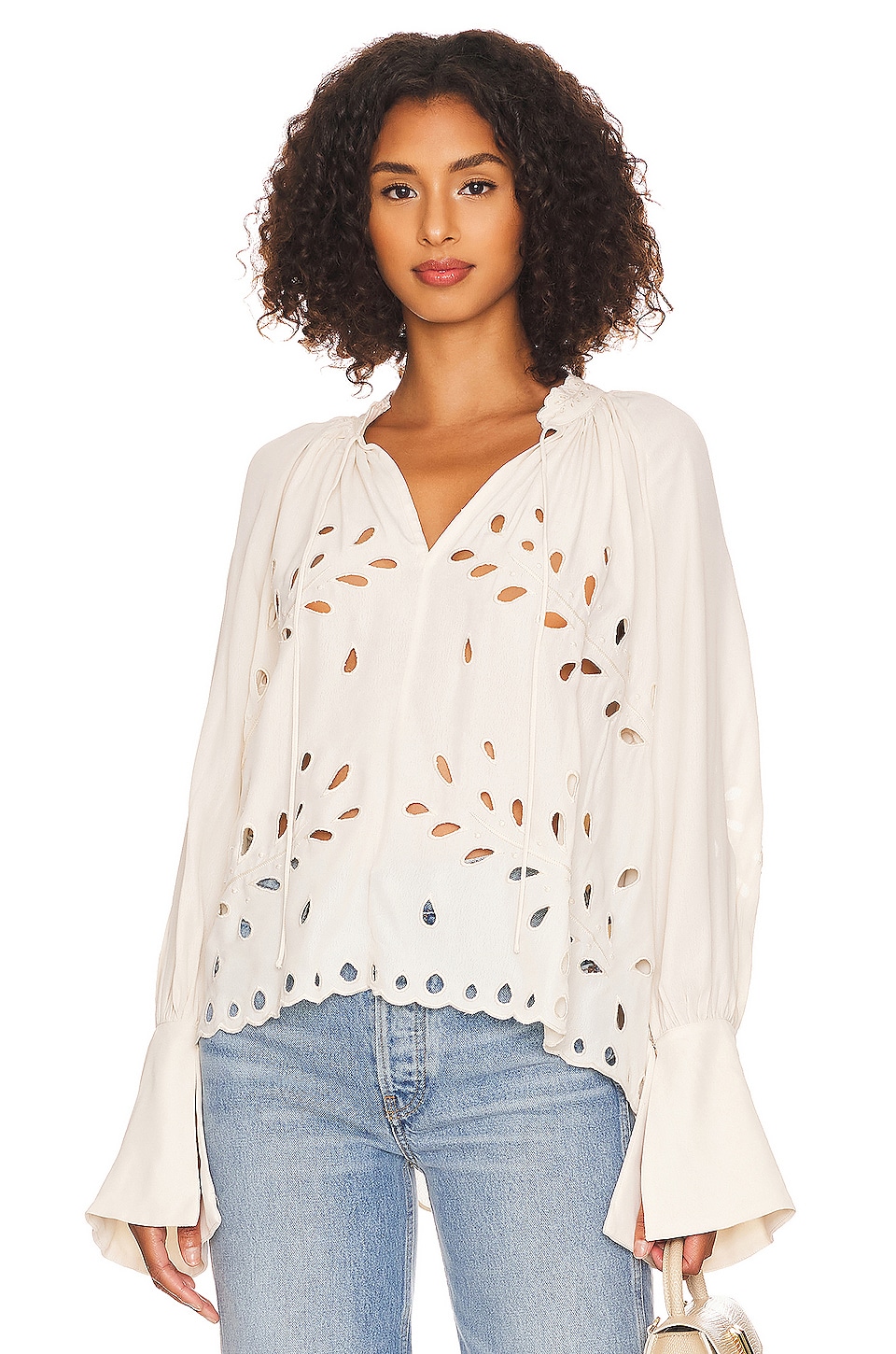 L'Academie Enzo Blouse in Ivory | REVOLVE