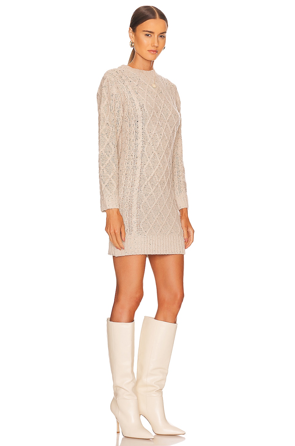 Line & Dot Jackson Sweater Dress in Oatmeal | REVOLVE