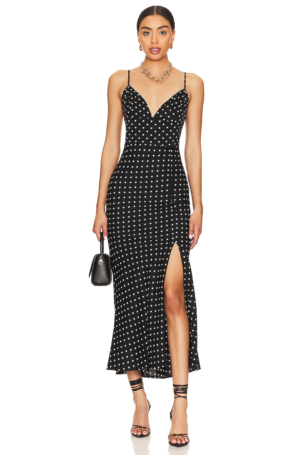 Line & Dot Renee Midi Dress in Black | REVOLVE