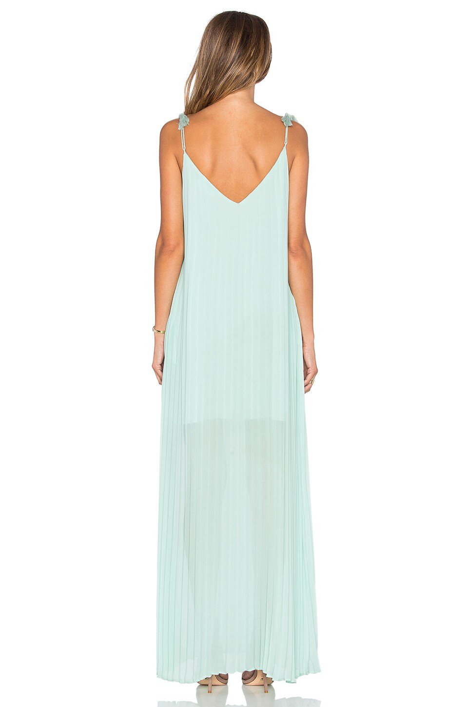 Line & Dot Muse Pleat Dress in Mint | REVOLVE