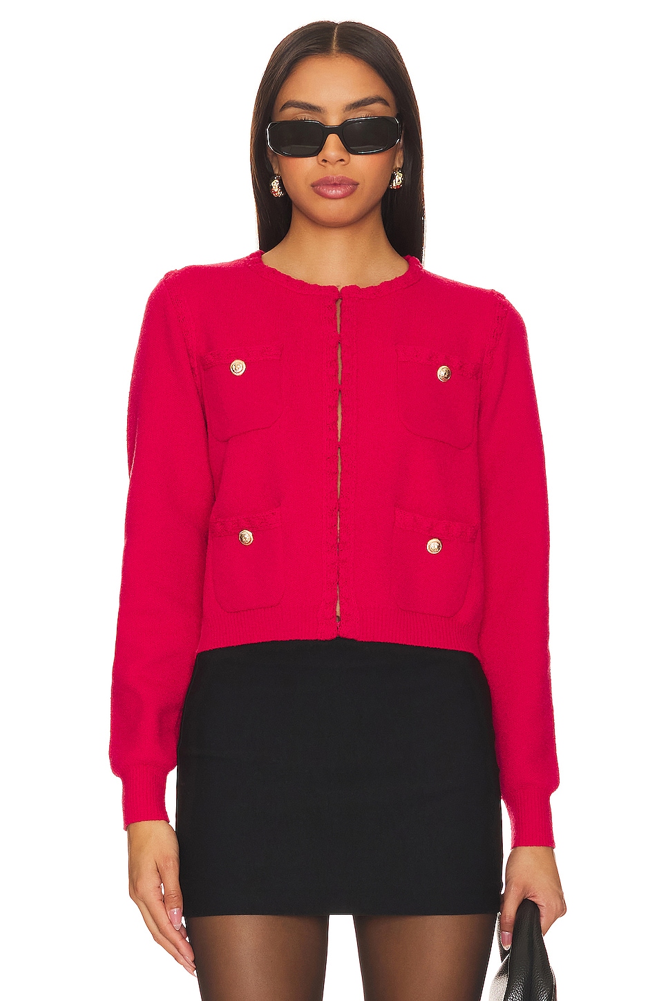 Line & Dot Corey Sweater in Raspberry | REVOLVE