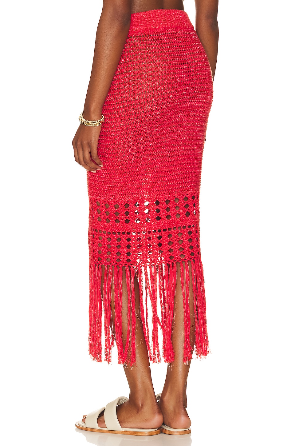 Line & Dot Ziggy Crochet Skirt in Rust | REVOLVE