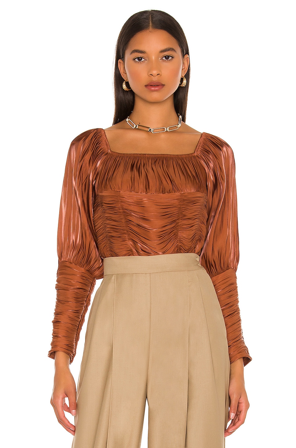 Line & Dot Danielle Top in Toffee | REVOLVE