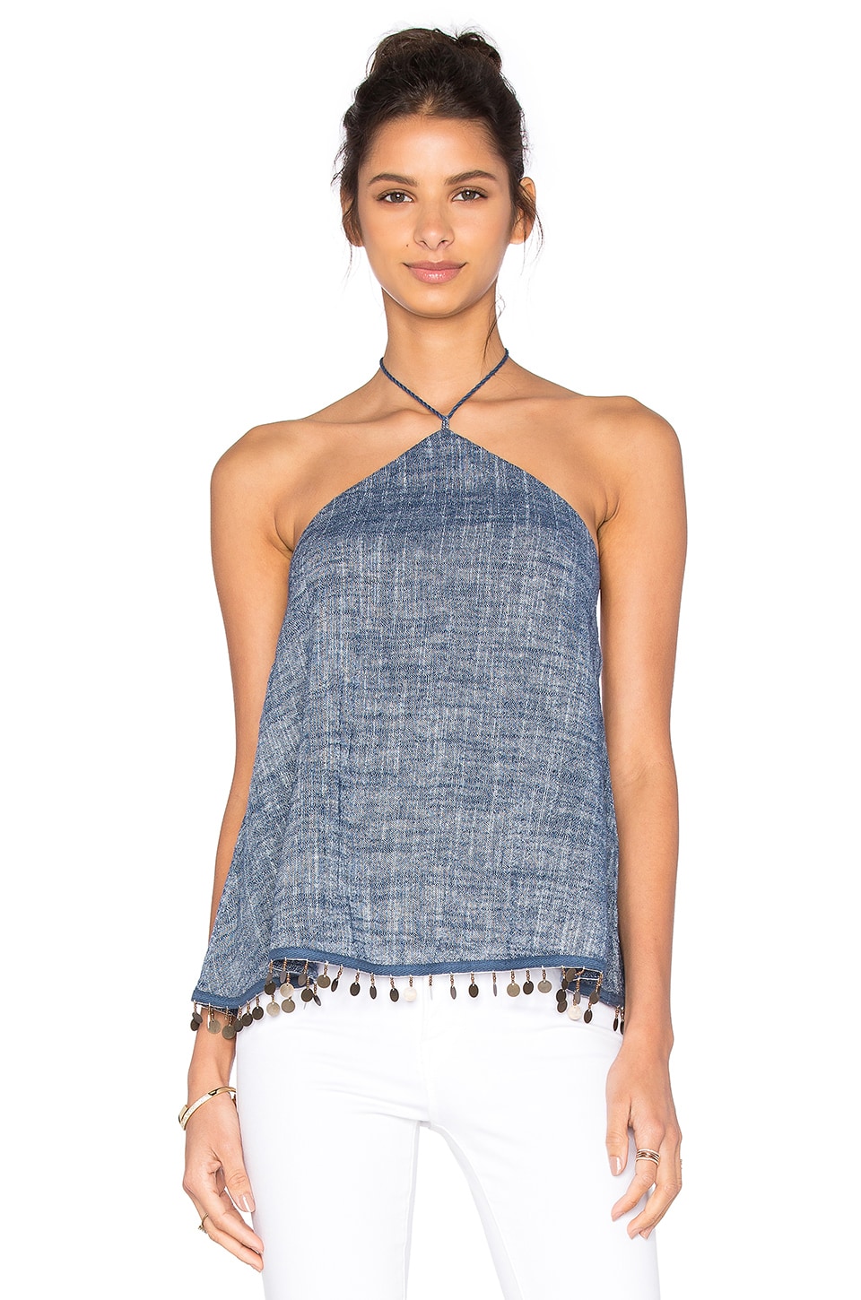 Line & Dot Ravie Halter Top in Midnight Blue | REVOLVE