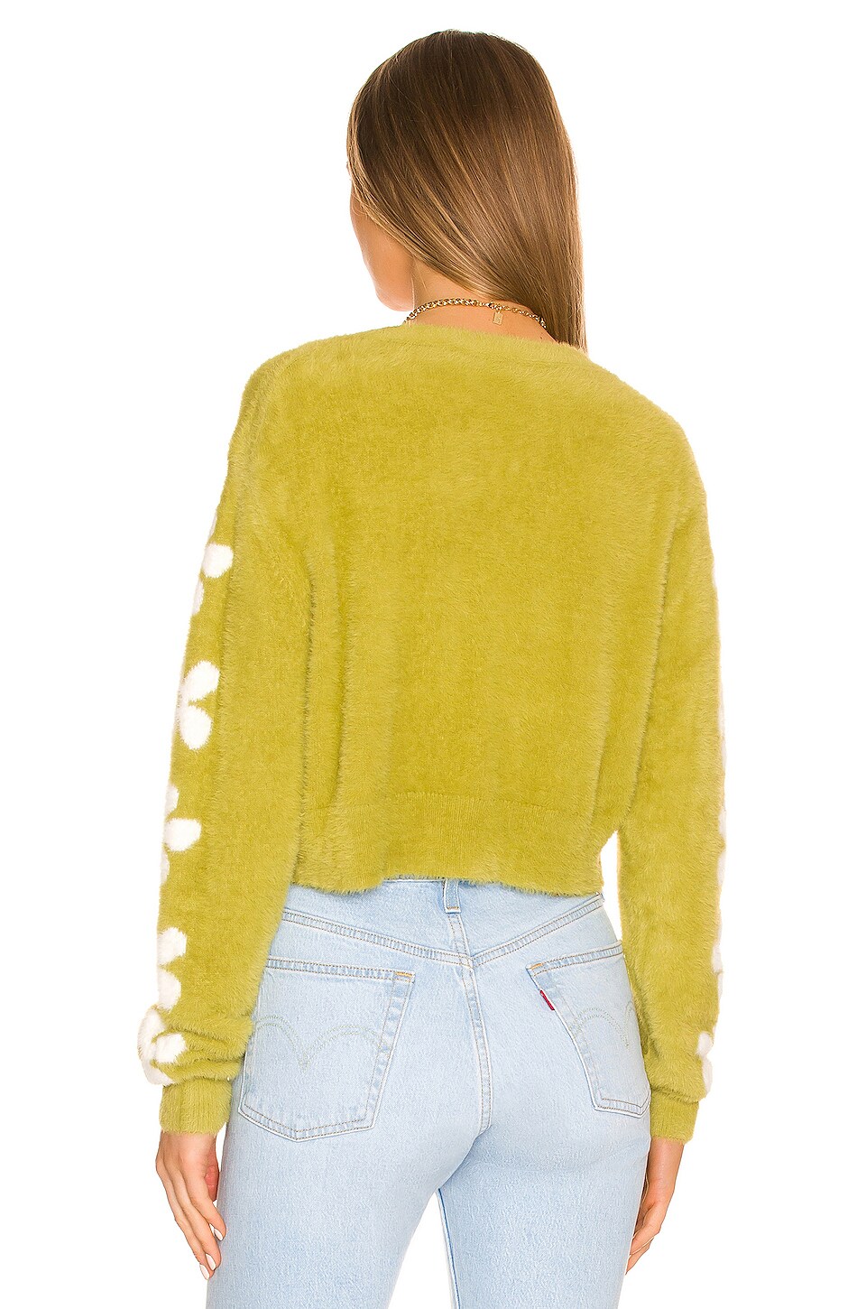 LEVI'S Audrey Cozy Cardigan in Daisy Sleeve Split Pea | REVOLVE