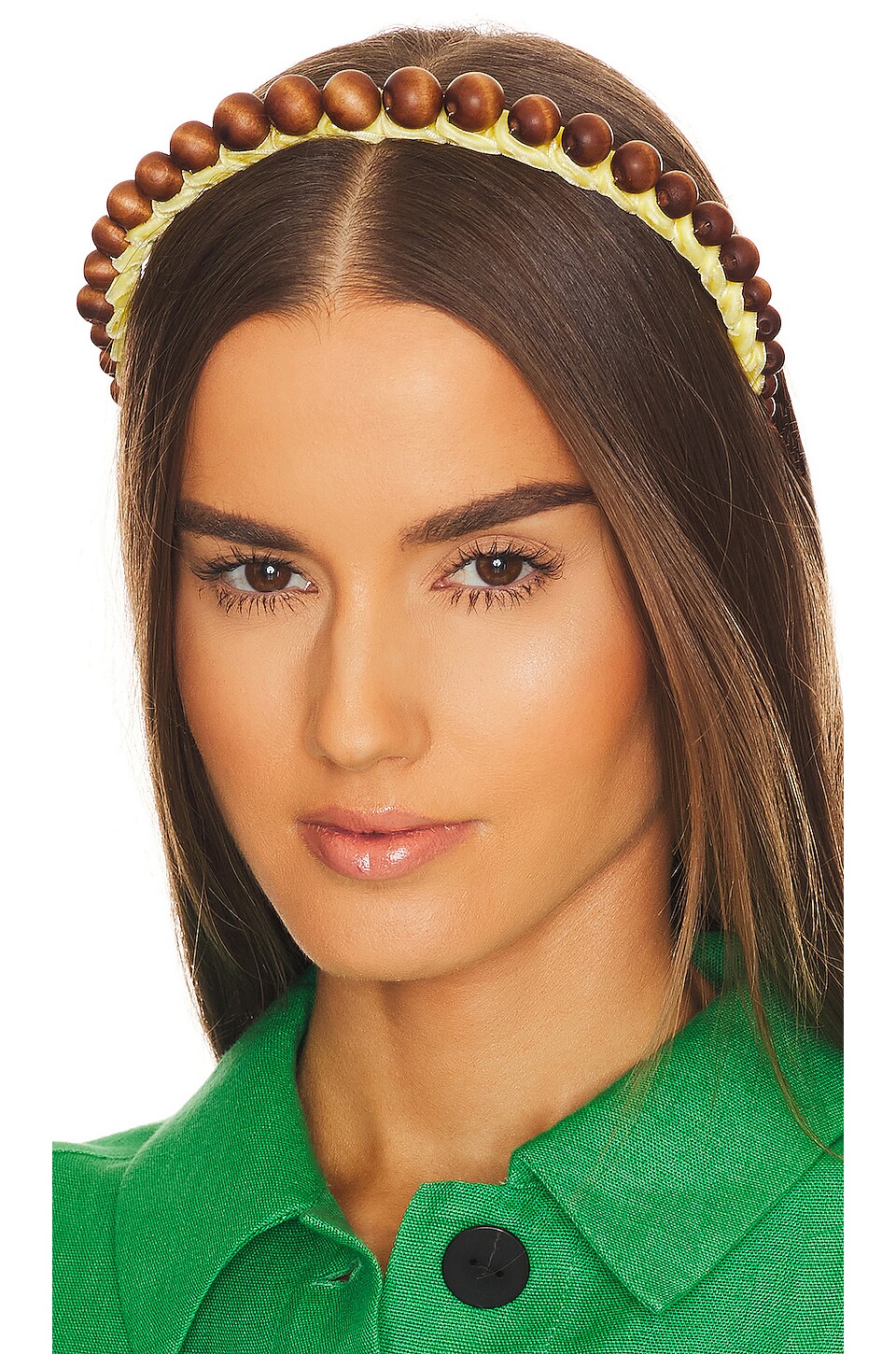 Lele Sadoughi Graduated Bead Headband in Pale Sunshine | REVOLVE