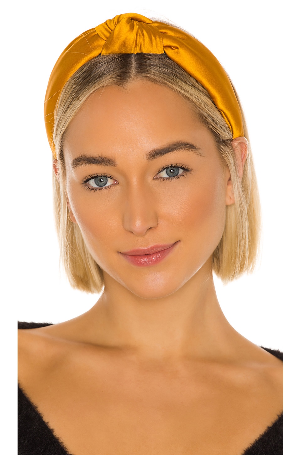 Lele Sadoughi Silk Knotted Headband in Goldenrod | REVOLVE