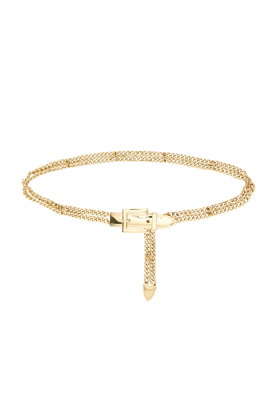 Lele Sadoughi Buckle Chain Belt in Gold | REVOLVE