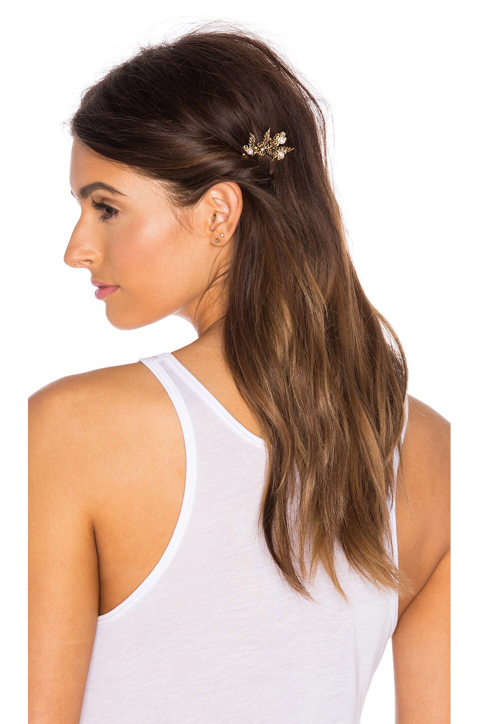 LELET NY Mila Flower Comb in Antique Gold | REVOLVE