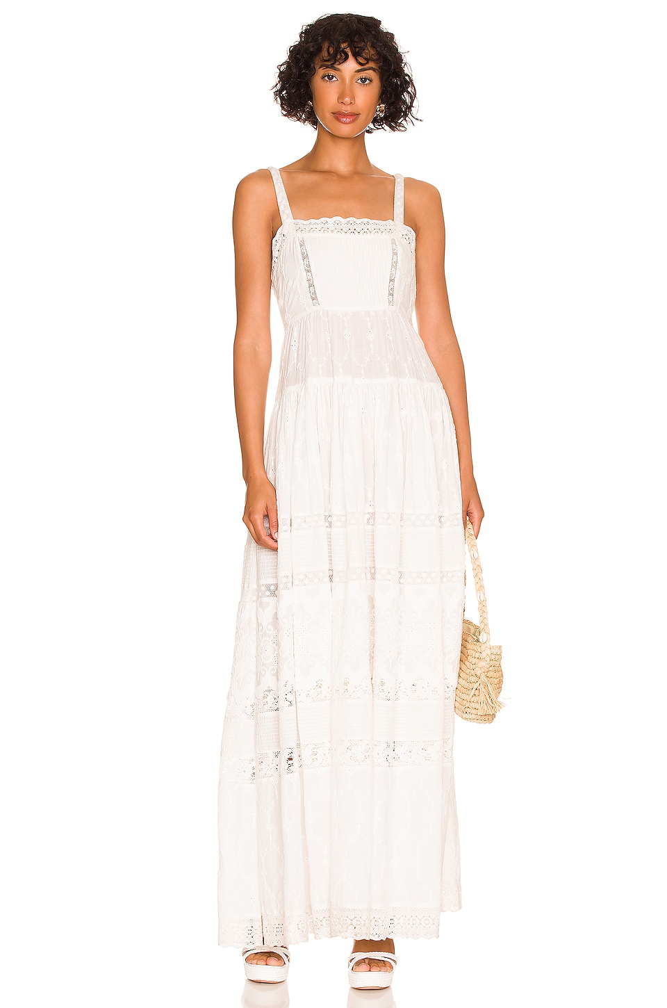 LoveShackFancy Camisha Dress in True White | REVOLVE