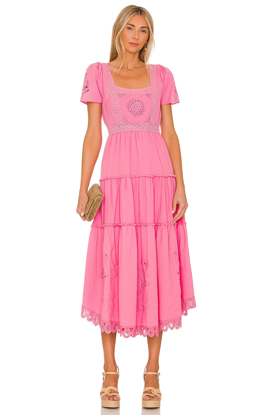 LoveShackFancy Prairie Dress in Watermelon Punch | REVOLVE
