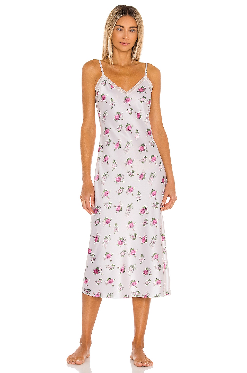 LoveShackFancy X Morgan Lane Stella Slip Dress in Gull | REVOLVE