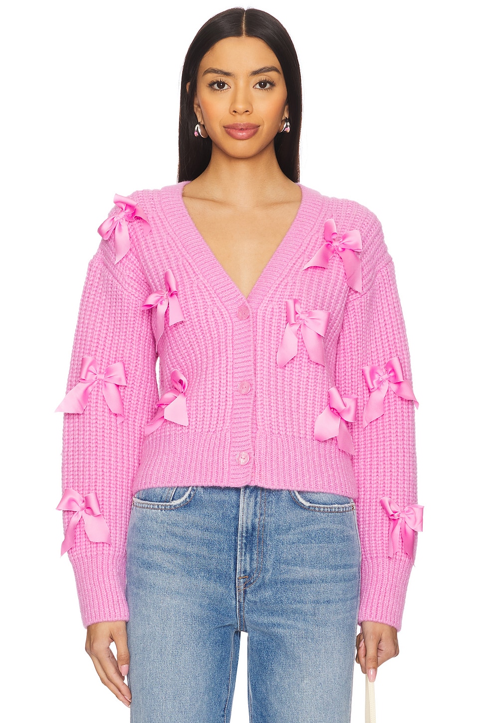 LoveShackFancy Ashtan Cardigan in Rose Pompadour | REVOLVE