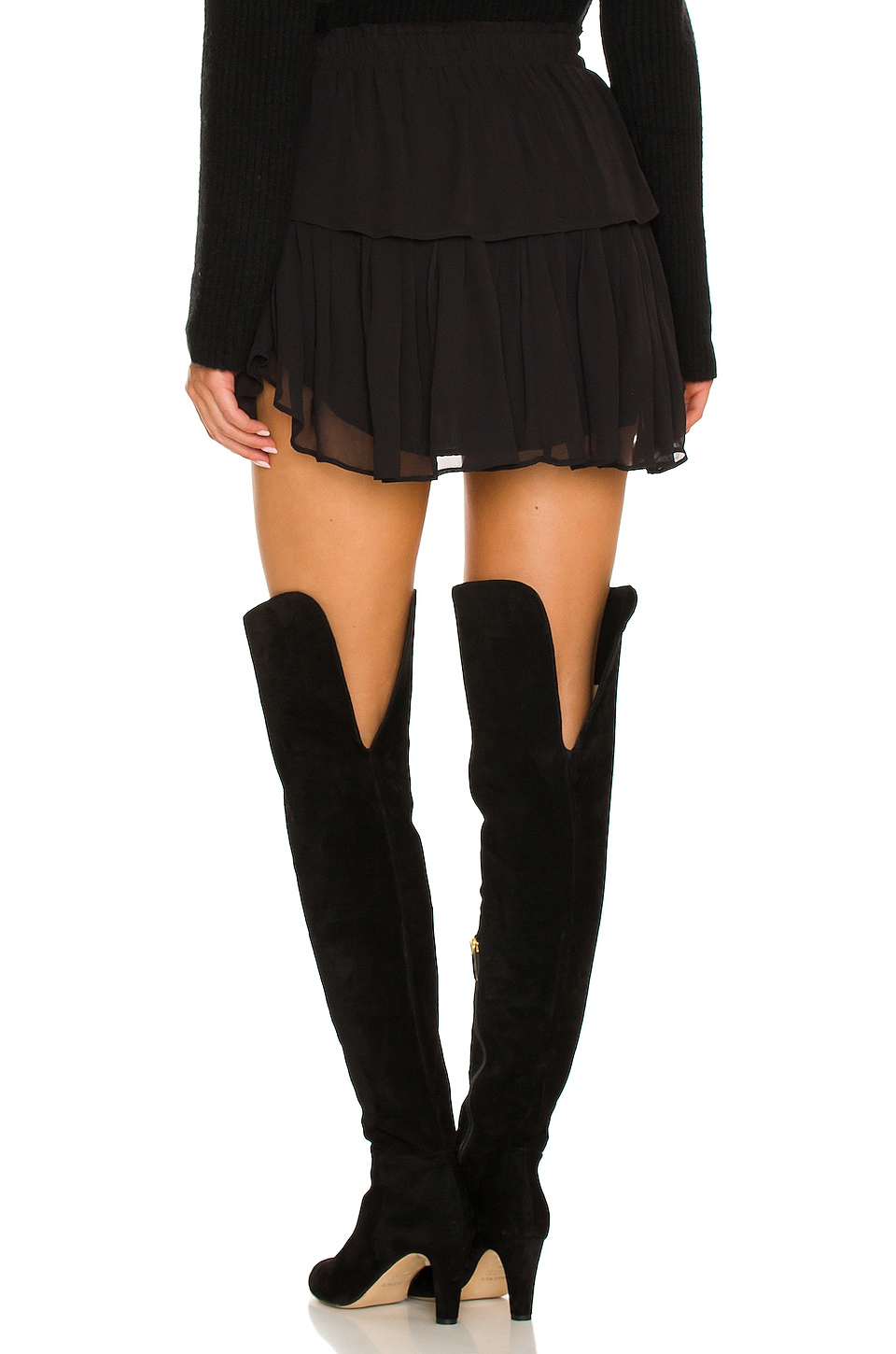 LoveShackFancy Ruffle Mini Skirt in Black | REVOLVE