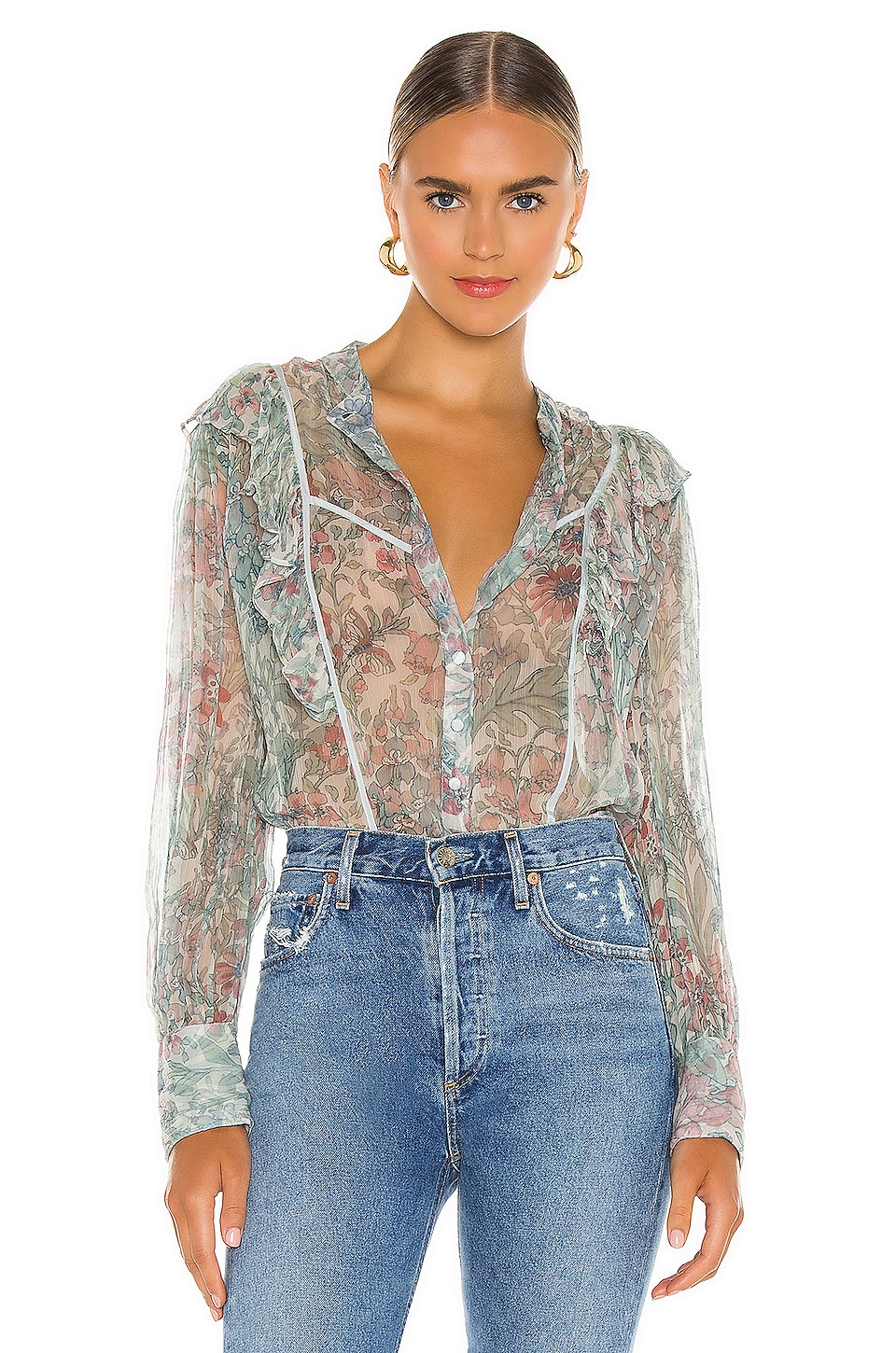 LoveShackFancy Beatrix Blouse in Mystical Foliage | REVOLVE