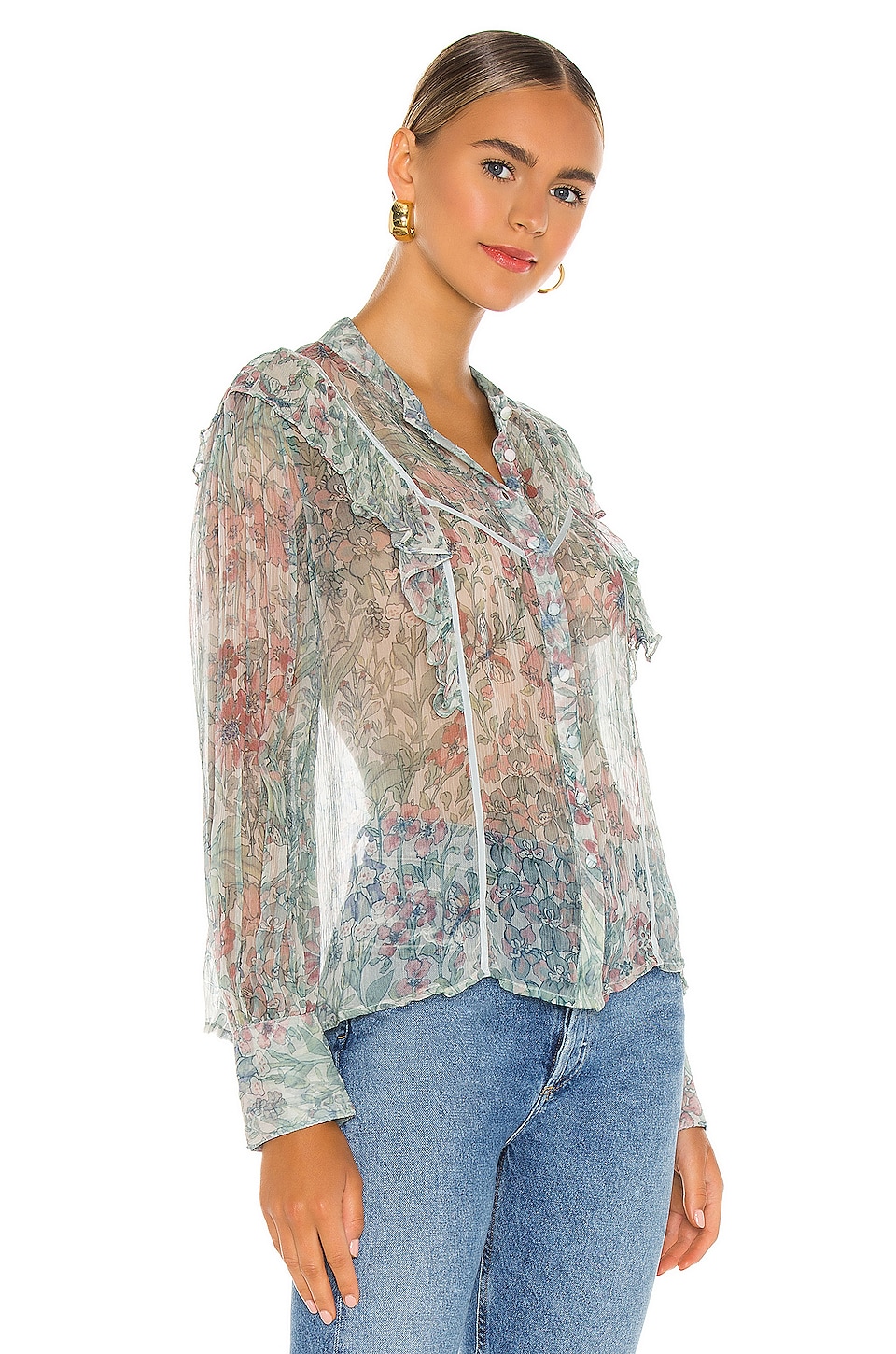 LoveShackFancy Beatrix Blouse in Mystical Foliage | REVOLVE