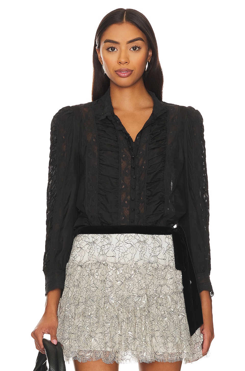 LoveShackFancy Jacque Top in Black | REVOLVE