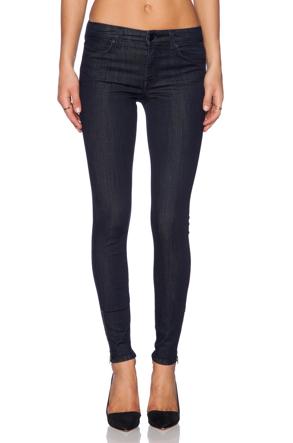 Level 99 Janice Mid-Rise Ultra Skinny Zip in Crimson | REVOLVE