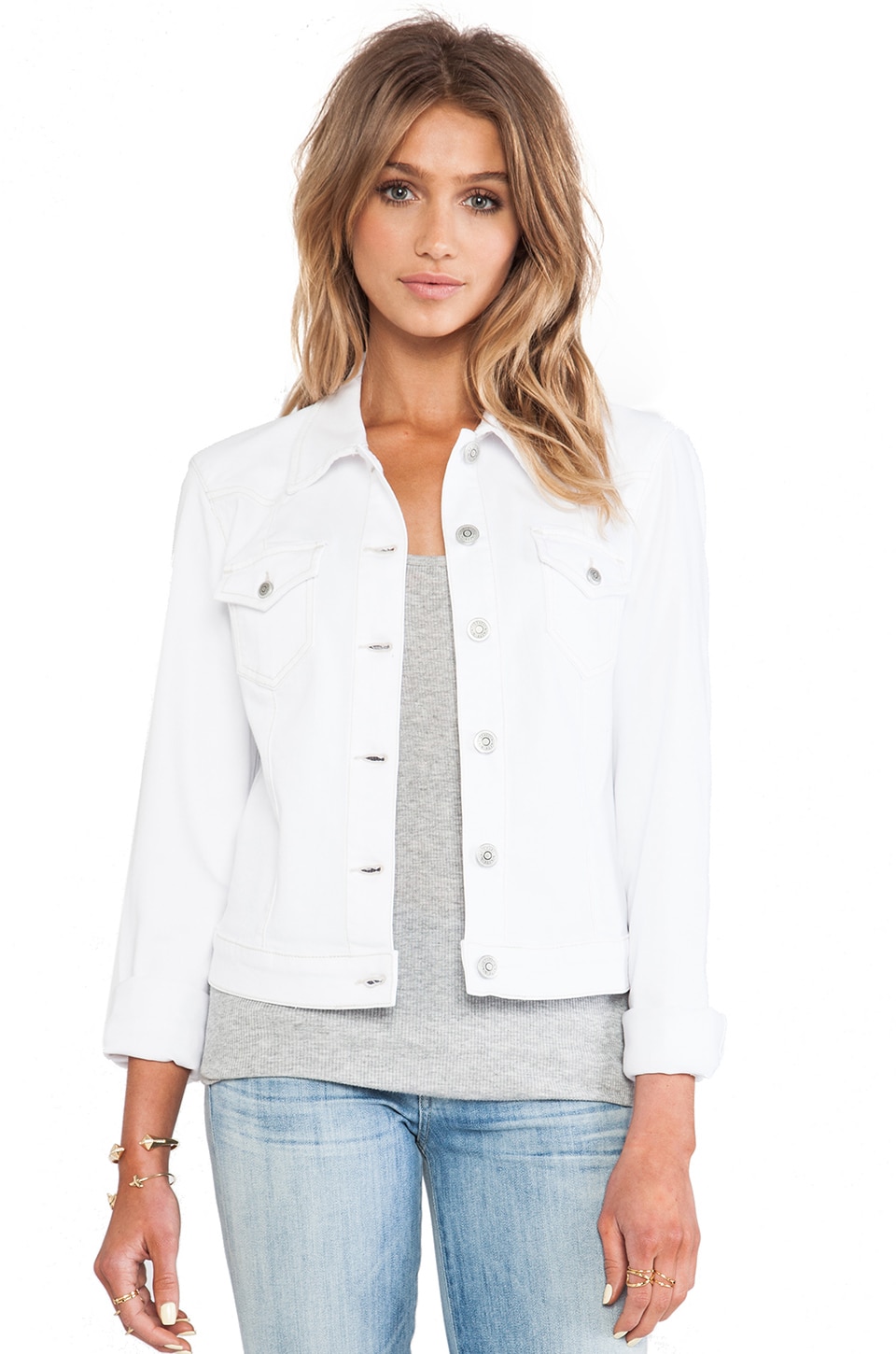 Level 99 Western Jacket in Optic White | REVOLVE