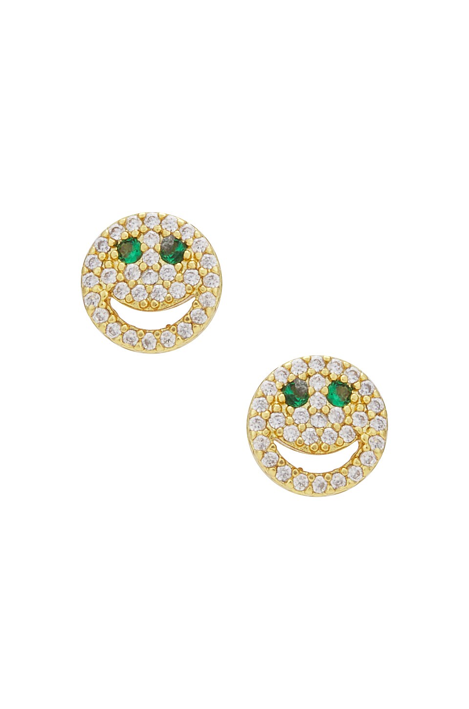 Lisa Gozlan Happy Face Stud Earrings in Gold | REVOLVE
