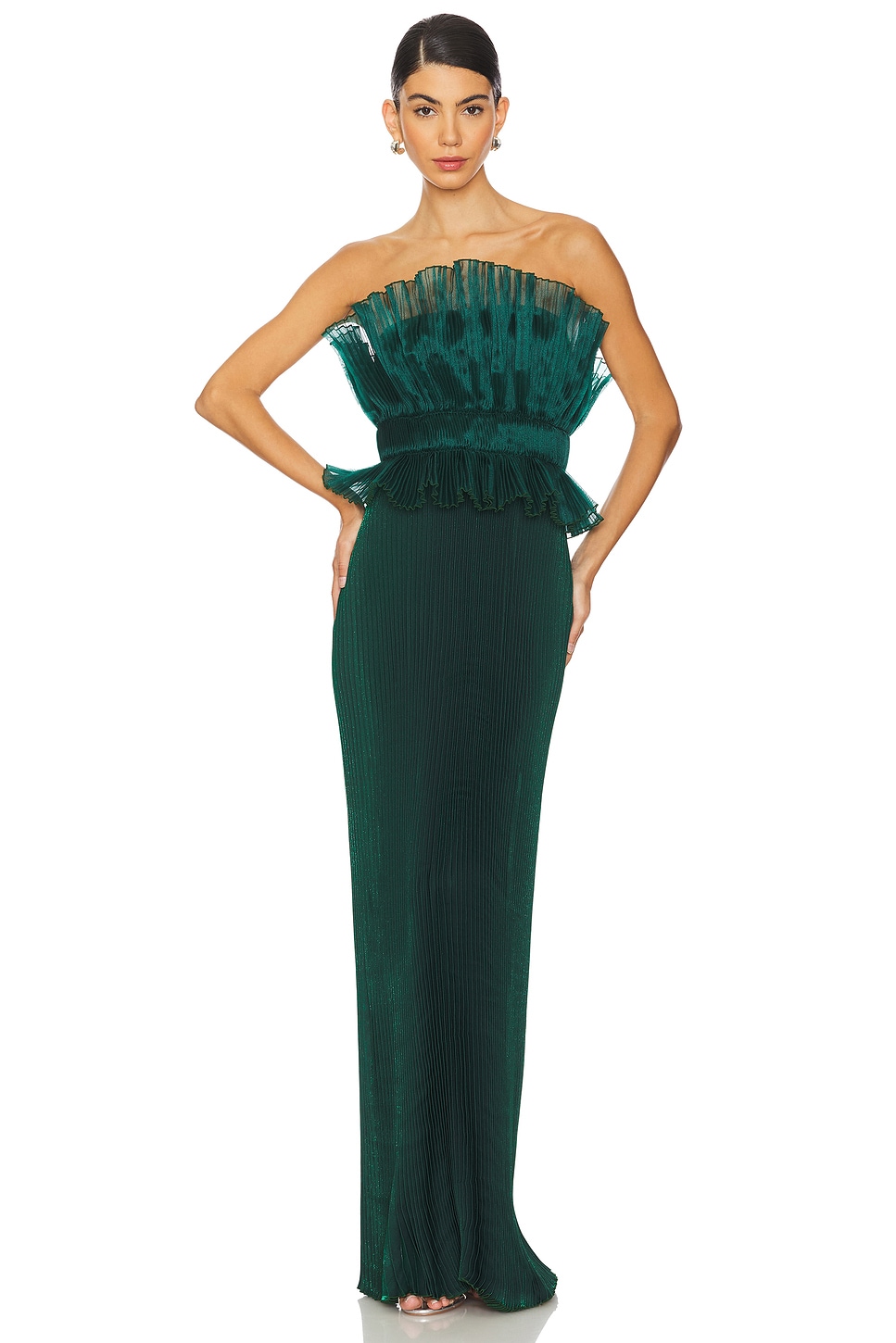 L'IDEE Masquerade Gown in Pine Shimmer | REVOLVE