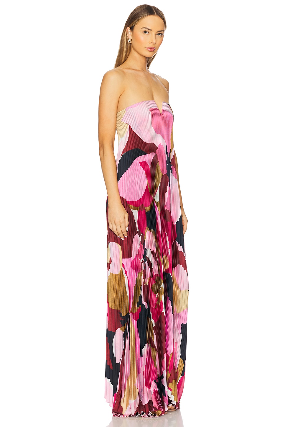 L'IDEE x REVOLVE Black Tie Gown in Capri Print Pink | REVOLVE