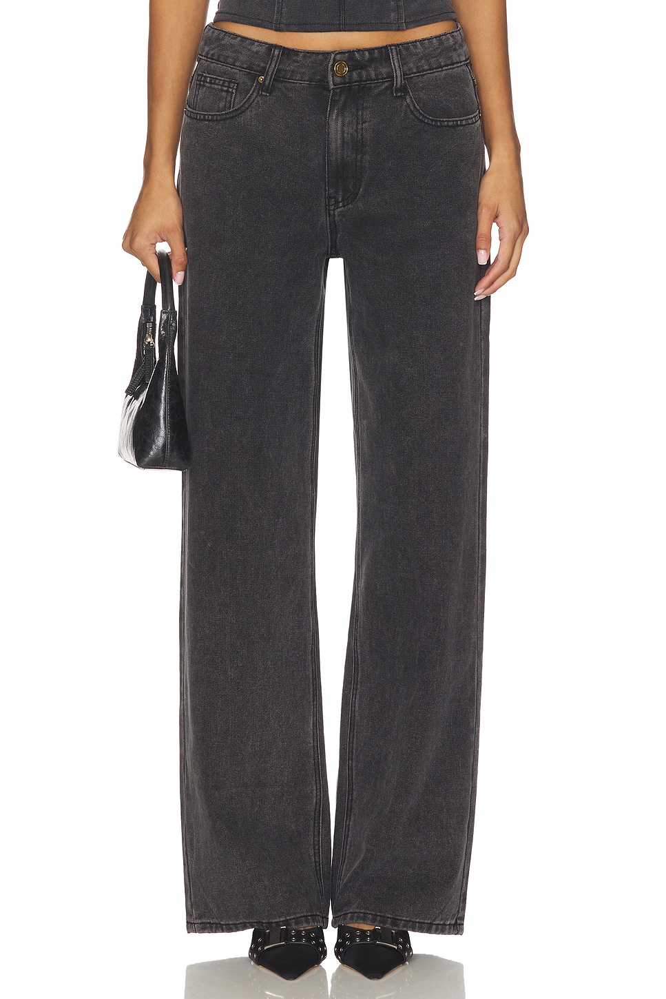 LIONESS Rising Jean in Washed Onyx | REVOLVE