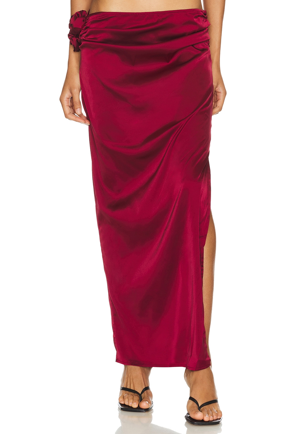 LIONESS Soulmate Maxi Skirt in Burgundy | REVOLVE