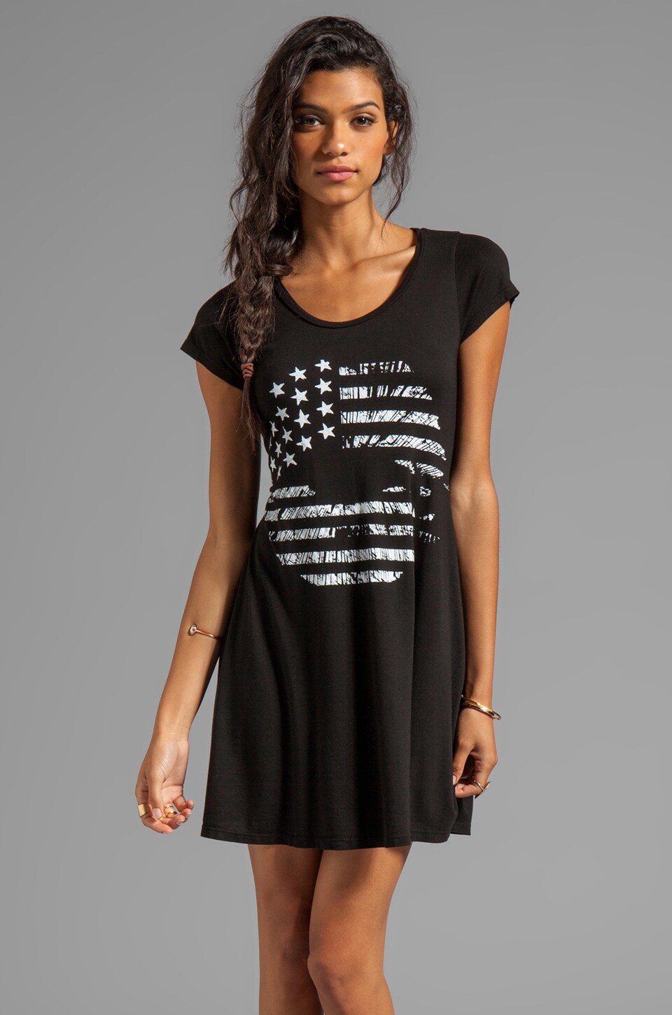 Lauren Moshi Abby Flag Lip Dress in Black | REVOLVE