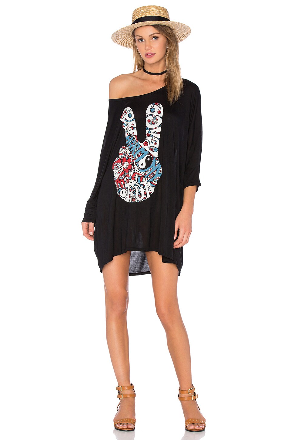 Lauren Moshi Milly Oversized Dress in Black | REVOLVE