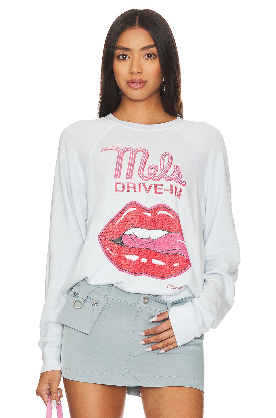 Lauren Moshi Anela Mel's Drive In Sweatshirt in Ice Blue | REVOLVE