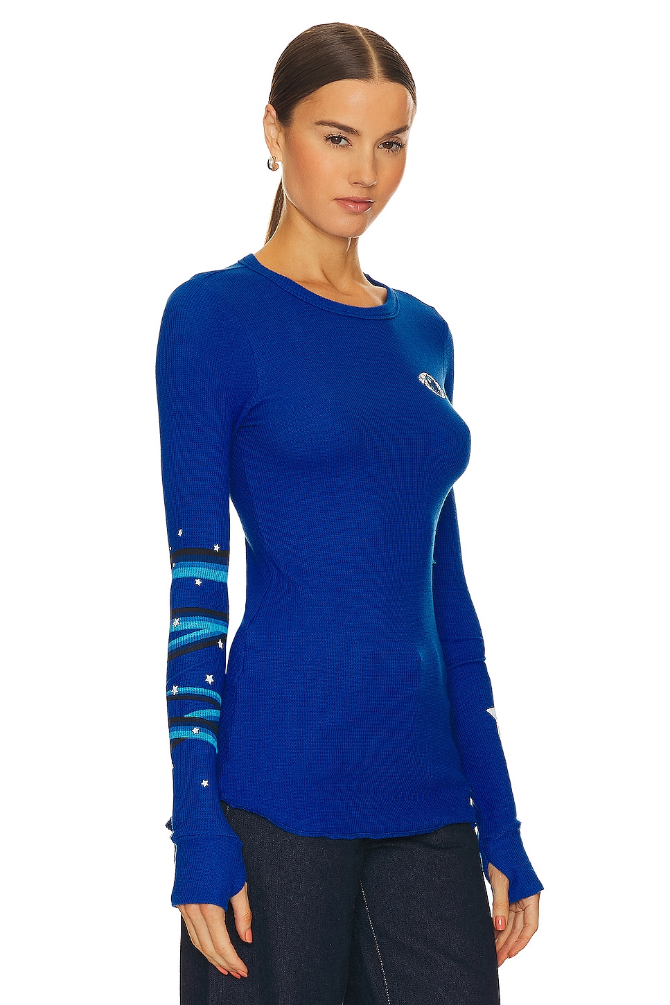 Lauren Moshi Mckinley Thermal Tee in Vibrant Blue | REVOLVE