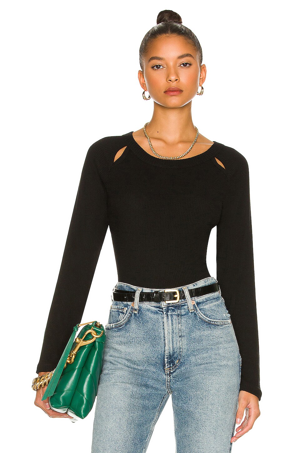 LNA Mezzanine Brushed Rib Sweater in Black | REVOLVE