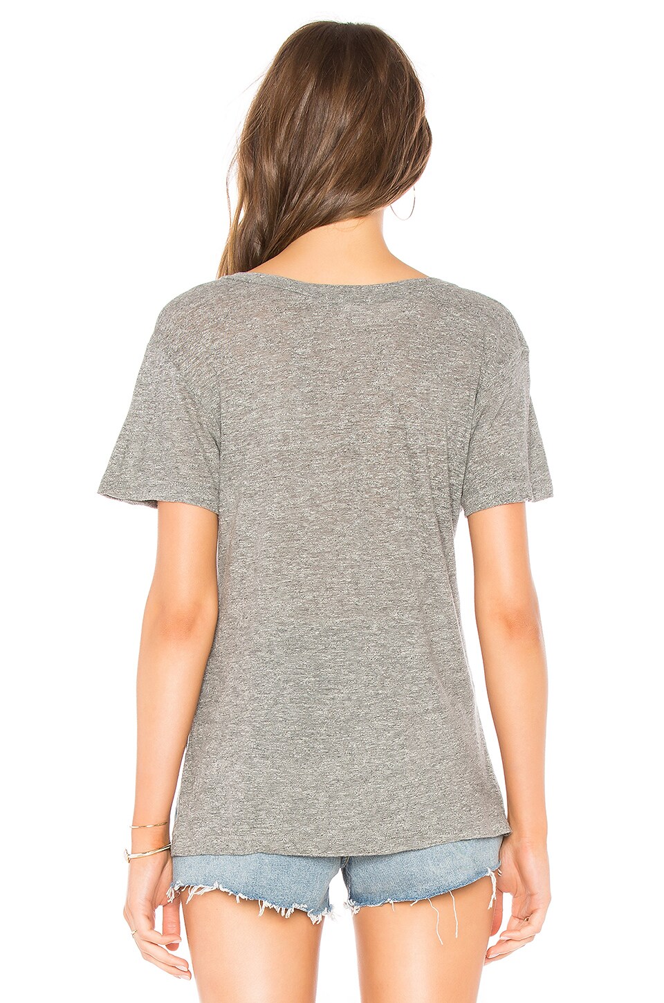 LNA Reese V Neck Tee in Heather Grey | REVOLVE