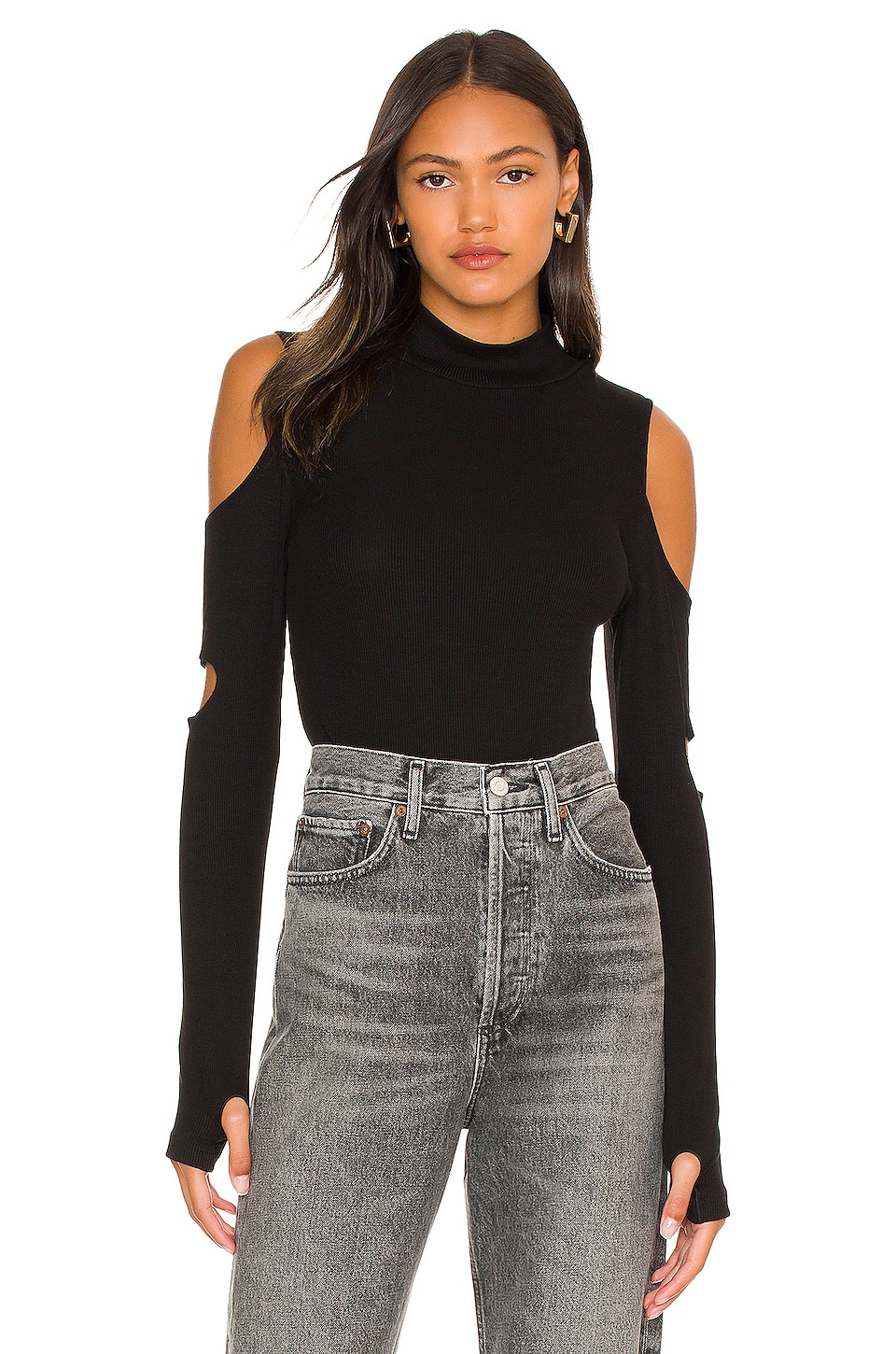 LNA Apex Rib Top in Black | REVOLVE