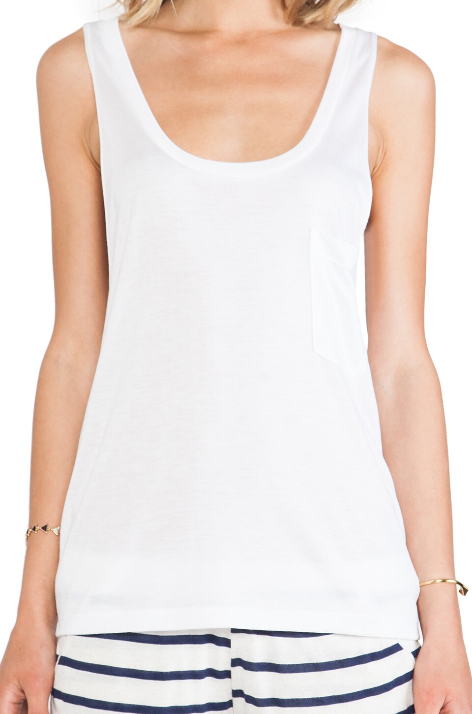 LNA Pocket Tank in White | REVOLVE