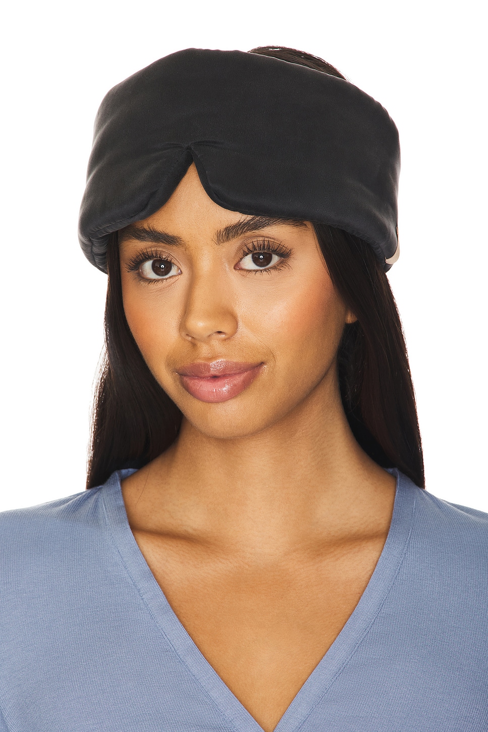 LUNYA Washable Silk Sleep Mask in Immersed Black | REVOLVE