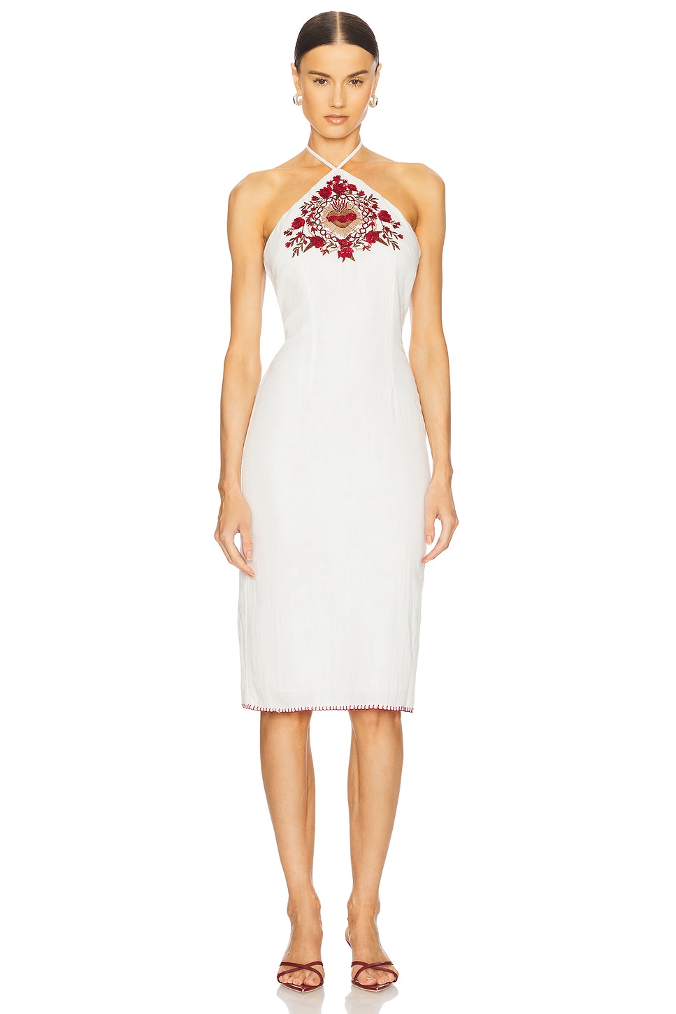 LOBA Maria Embroidered Dress in Ivory | REVOLVE