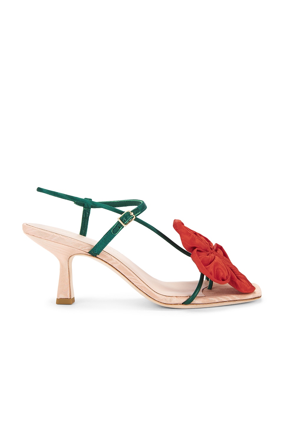 Loeffler Randall Frank Flower Applique Heeled Sandal in Nude, Green ...
