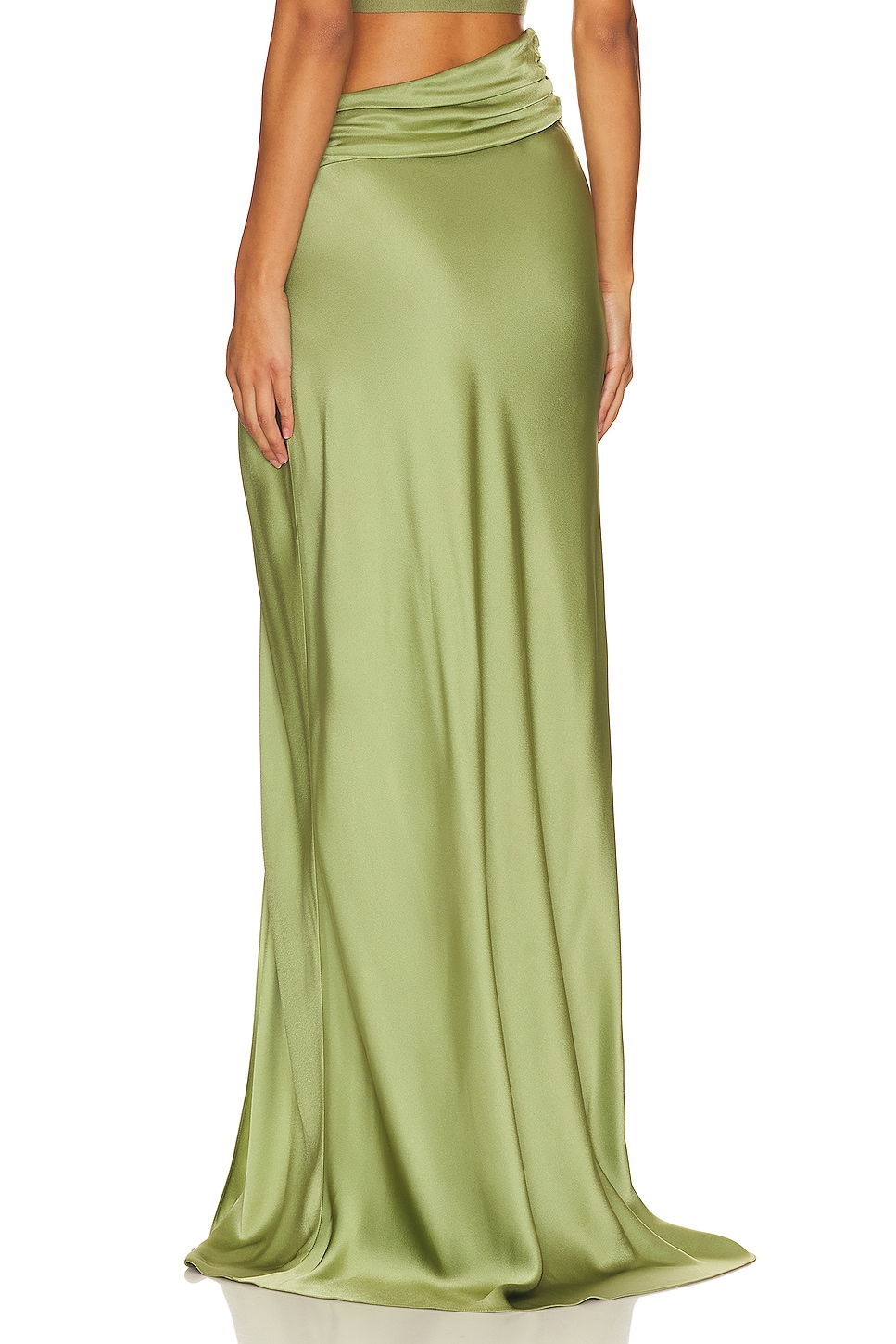 Lapointe Asymmetric Maxi Skirt in Olive | REVOLVE