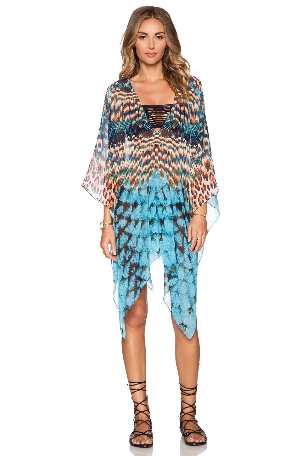 Lotta Stensson Open Side Poncho in Blue Crest | REVOLVE
