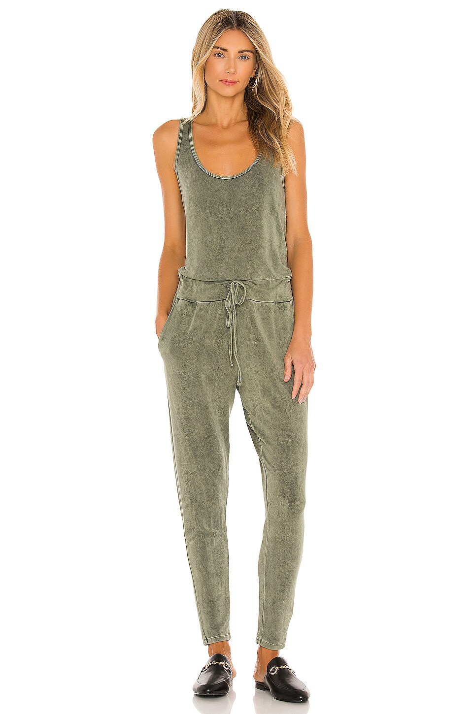 Lovers and Friends Driscoll Draw Waist Tank Jumper in Olive Mineral ...