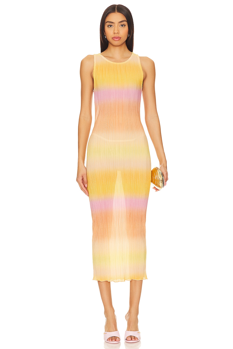 Lovers and Friends Giada Sheer Midi Dress in Sherbert Multi | REVOLVE