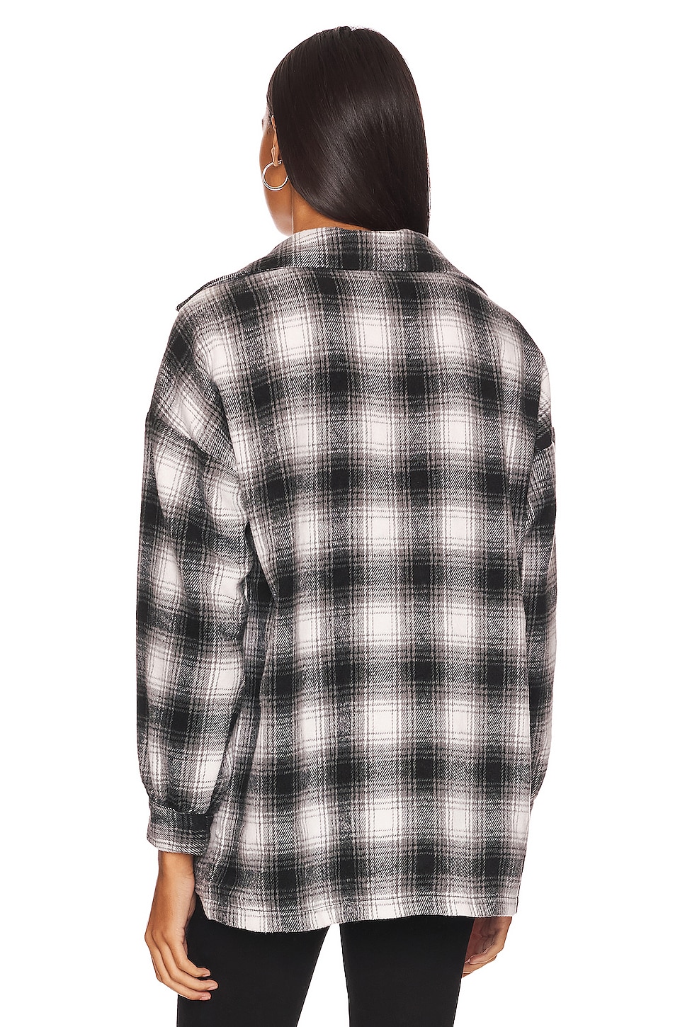Lovers and Friends Harlow Flannel Shacket in Black & White | REVOLVE