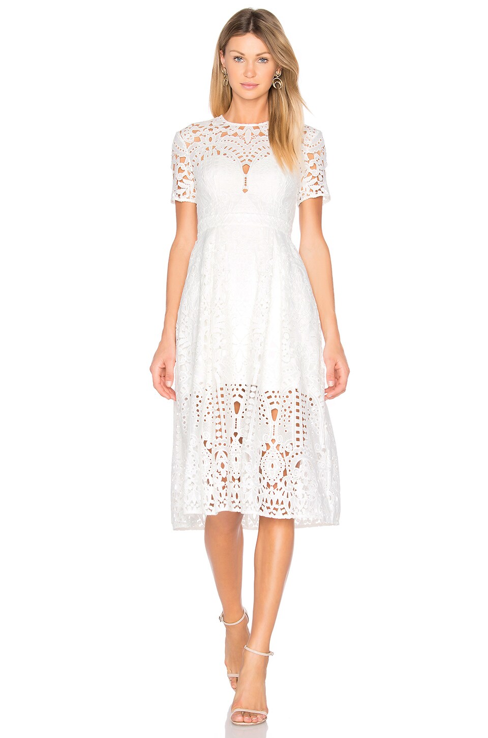 Lover Harmony Pleat Midi Dress in White | REVOLVE