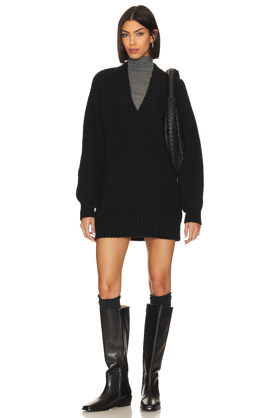 LPA Cadae Sweater Dress in Black | REVOLVE