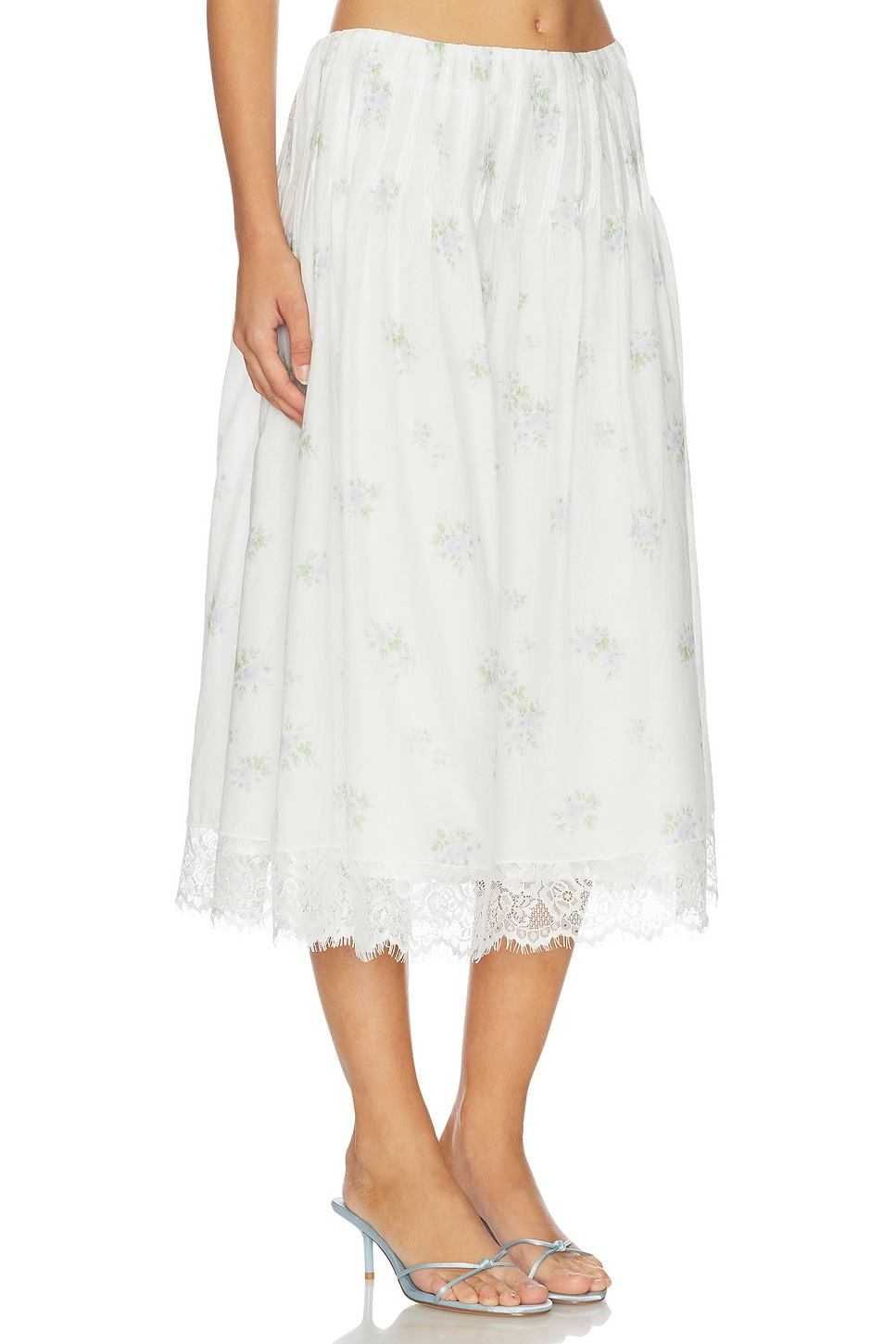 LPA Everly Midi Skirt in Blue Floral | REVOLVE