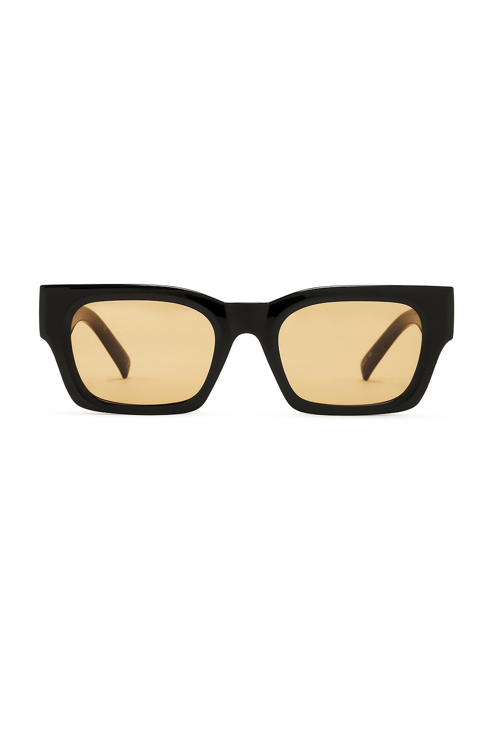 Le Specs Shmood Sunglasses in Black & Amber Tint | REVOLVE